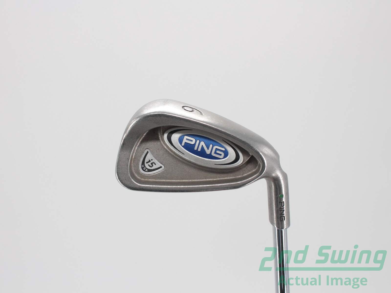 Used Ping i5 Single Iron 6 Iron Stock Steel Shaft Steel Stiff Right Handed Green Dot 37.5in Used ...